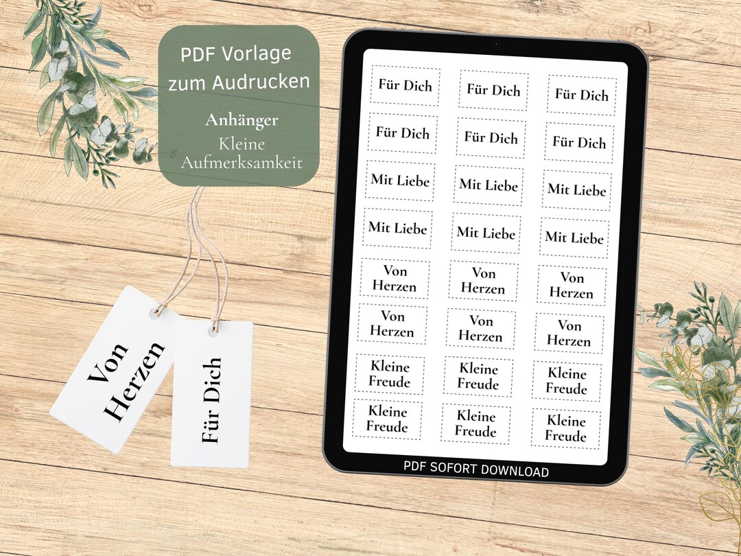 Printable Square Gift Tags "small Token of Appreciation" – Instant PDF ...