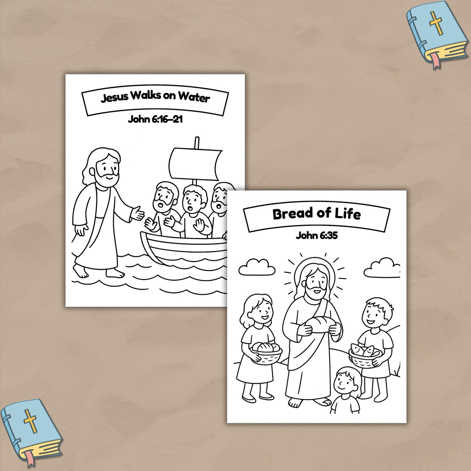 The Book of John Bible Coloring Pages and Songs for Kids (instant ...