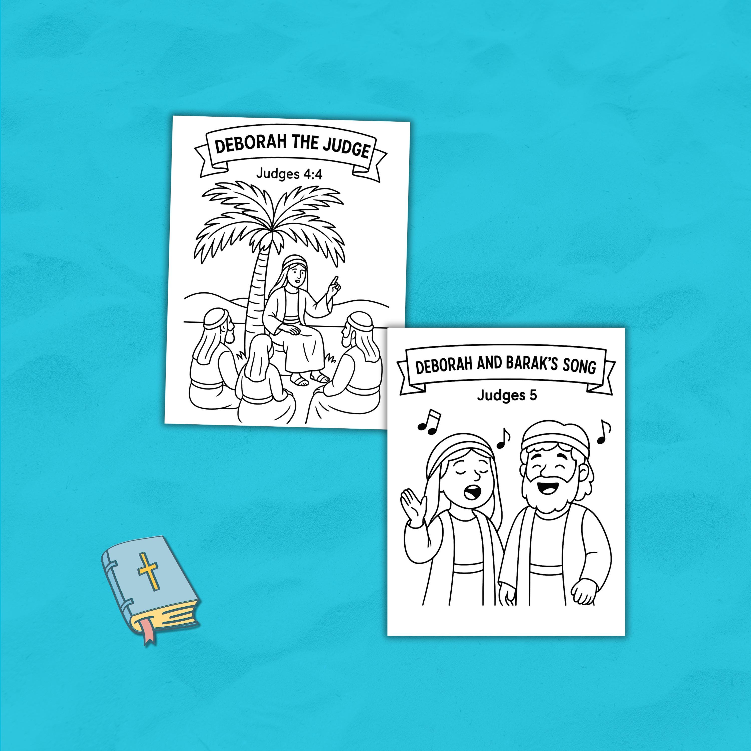 Judges Bible Coloring Pages and Songs for Kids (instant Download) - Etsy