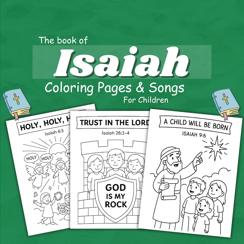 Isaiah Bible Coloring Pages and Songs for Kids (instant Download) - Etsy