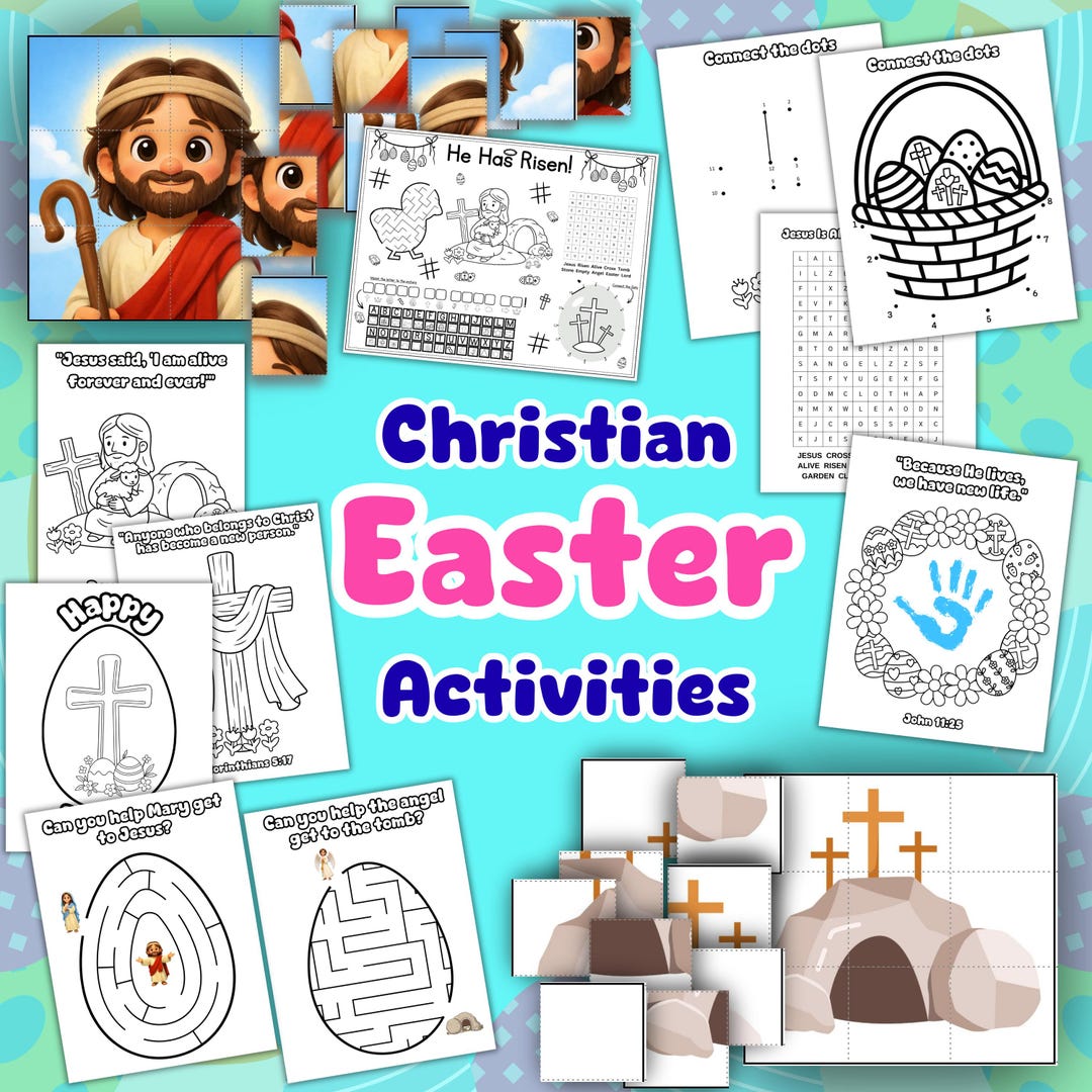Christian Easter Coloring, Activities, Puzzles, and Keepsake for ...