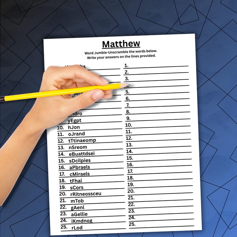 Matthew Bible Activities: Crossword, Word Search, and Word Scramble ...