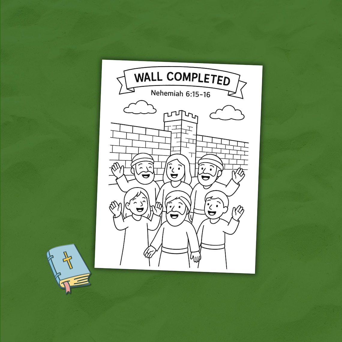 Nehemiah- Coloring Pages and Songs for Kids Learning the Bible(instant ...