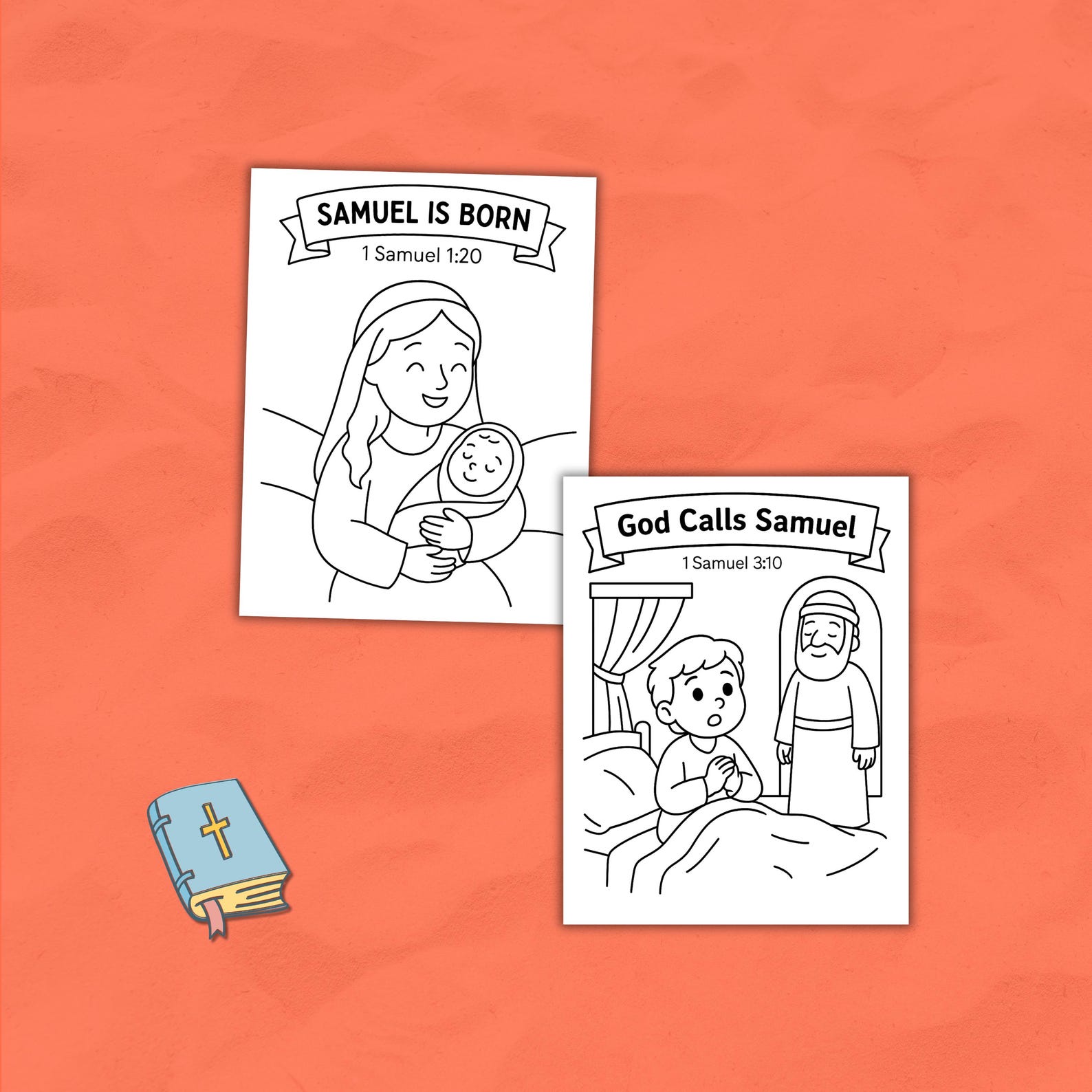 1 Samuel Bible Coloring Pages and Songs for Kids (instant Download) - Etsy