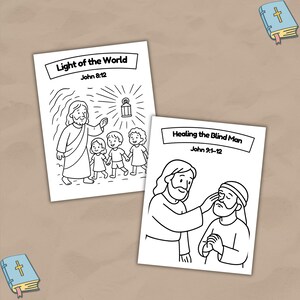 The Book of John Bible Coloring Pages and Songs for Kids (instant ...