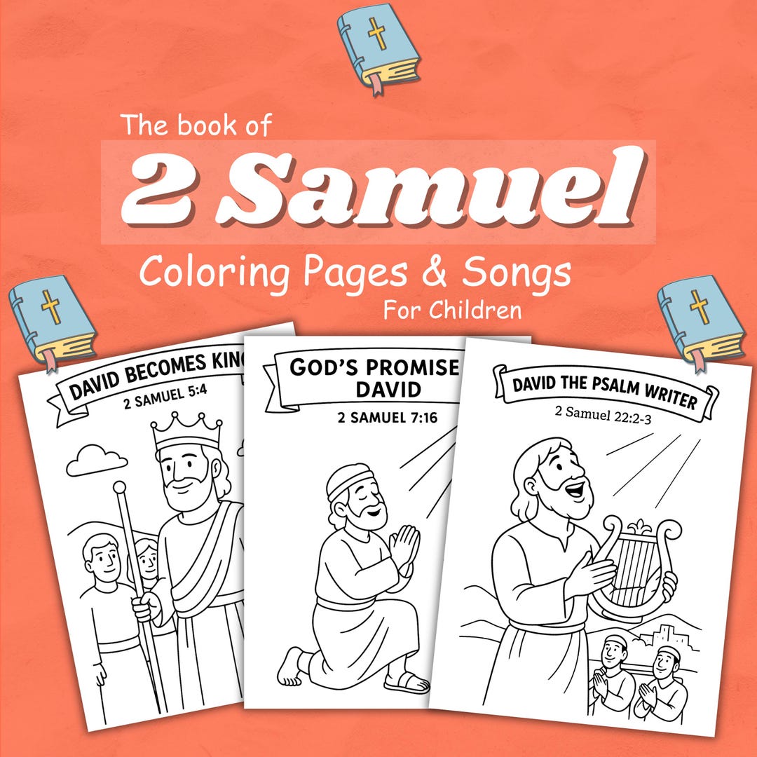 2 Samuel Bible Coloring Pages and Songs for Kids - Etsy