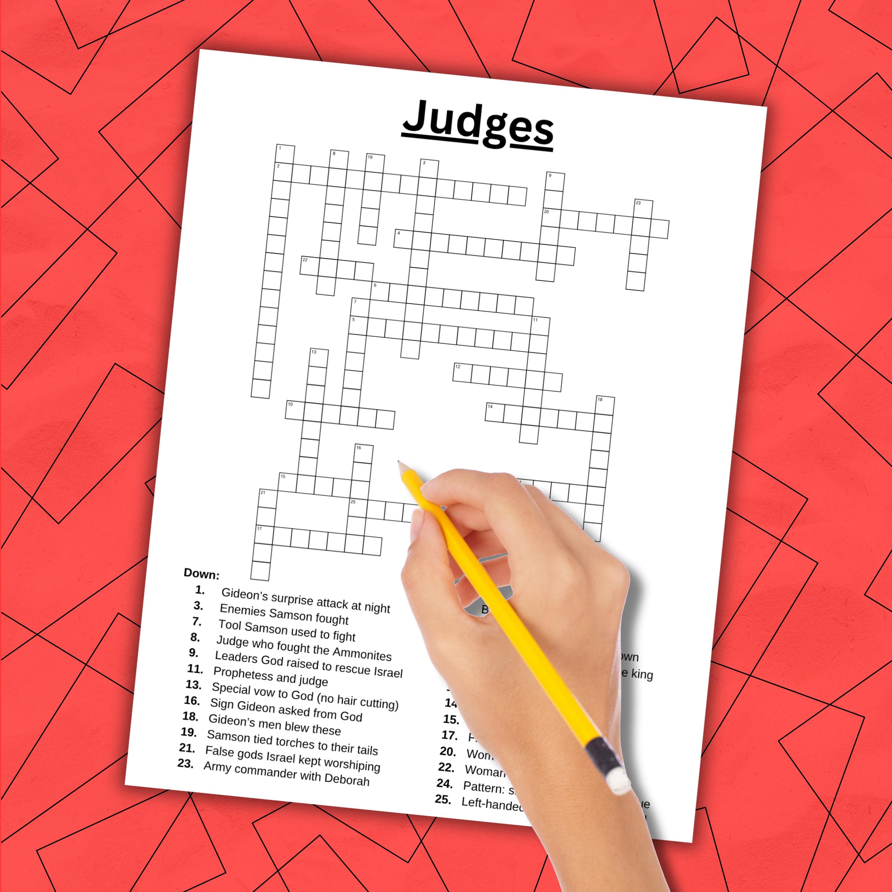 Judges Bible Activities: Crossword, Word Search (digital Download) - Etsy