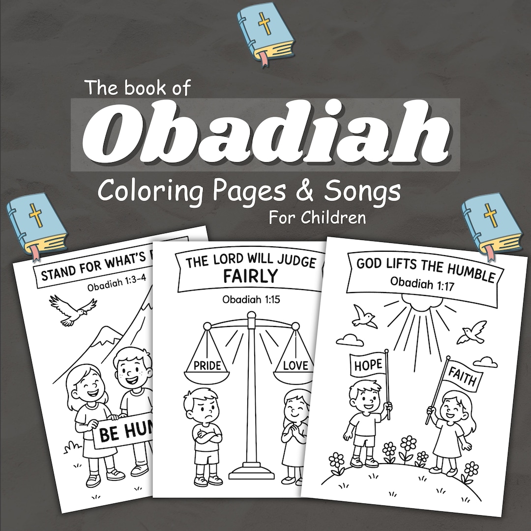 Obadiah Bible Coloring Pages and Songs for Kids (instant Download) - Etsy