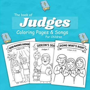Judges Bible Coloring Pages and Songs for Kids (instant Download) - Etsy