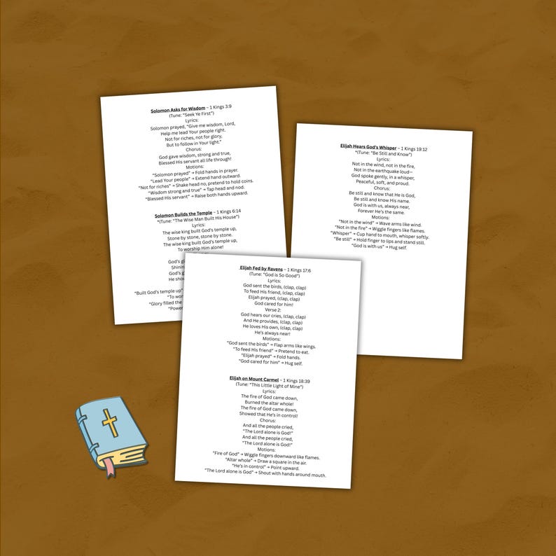 1 Kings Coloring Pages and Songs for Learning the Bible - Etsy