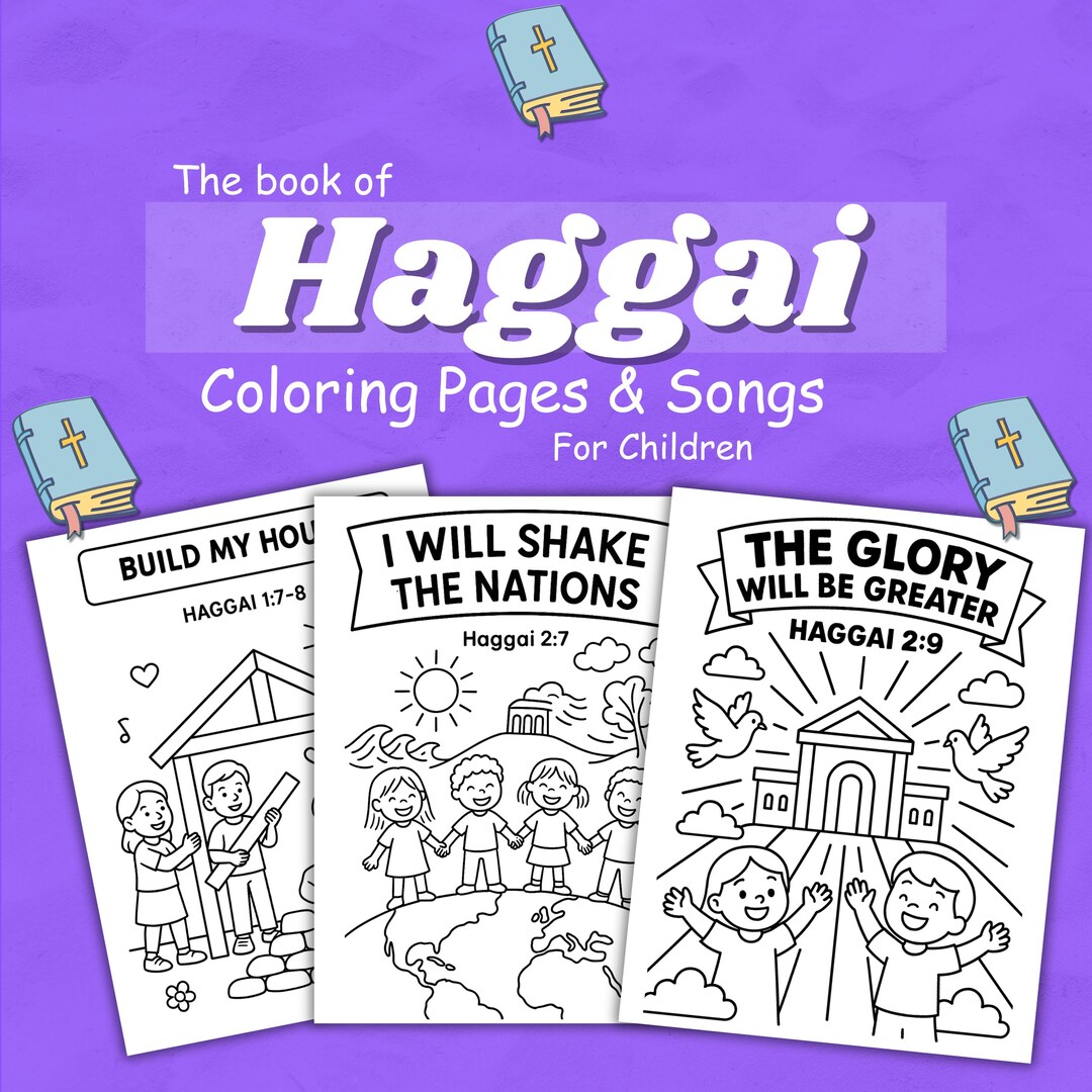 Haggai- Coloring Pages and Songs for Kids Learning the Bible (instant Download) - Etsy