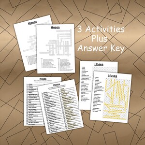 Hosea Bible Activities: Crossword, Word Search, and Word Scramble ...