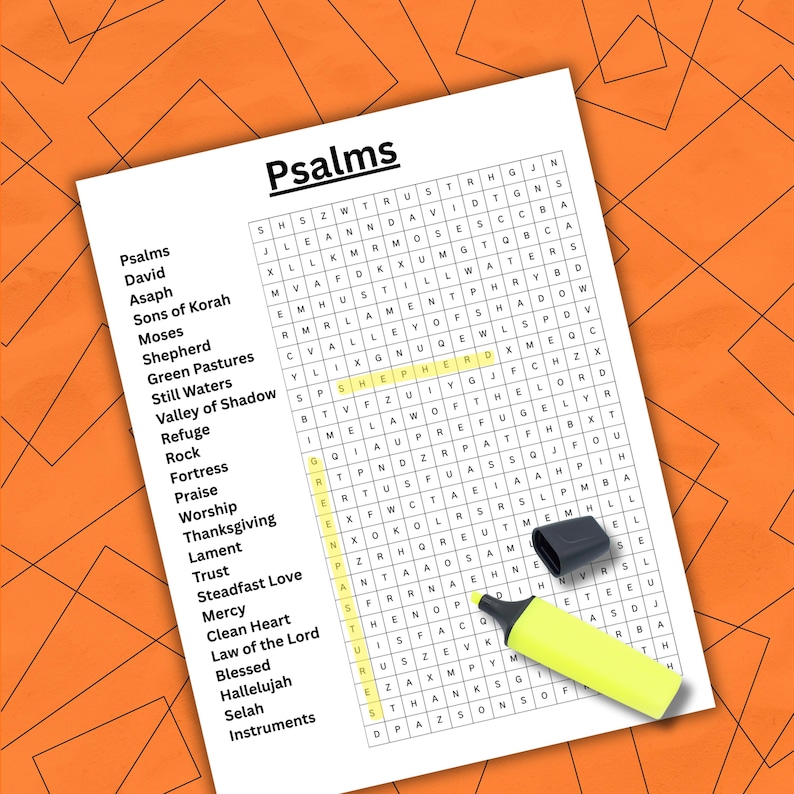 Psalms Bible Activities: Crossword, Word Search, and Word Scramble ...