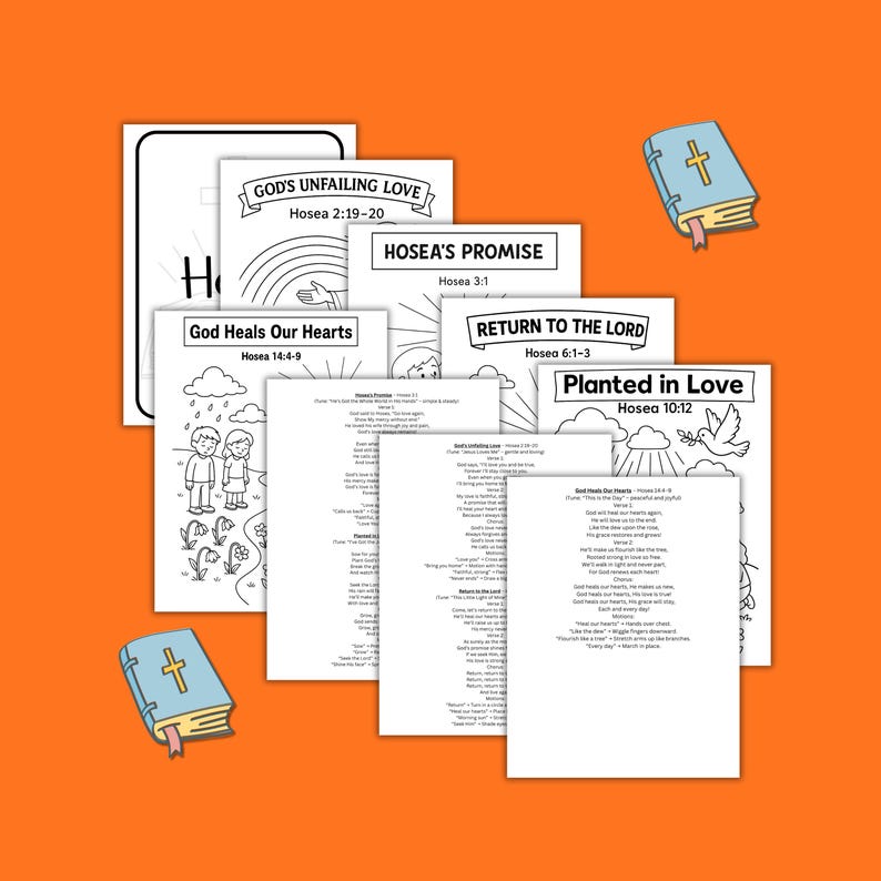 Hosea Bible Coloring Pages and Songs for Kids (instant Download) - Etsy