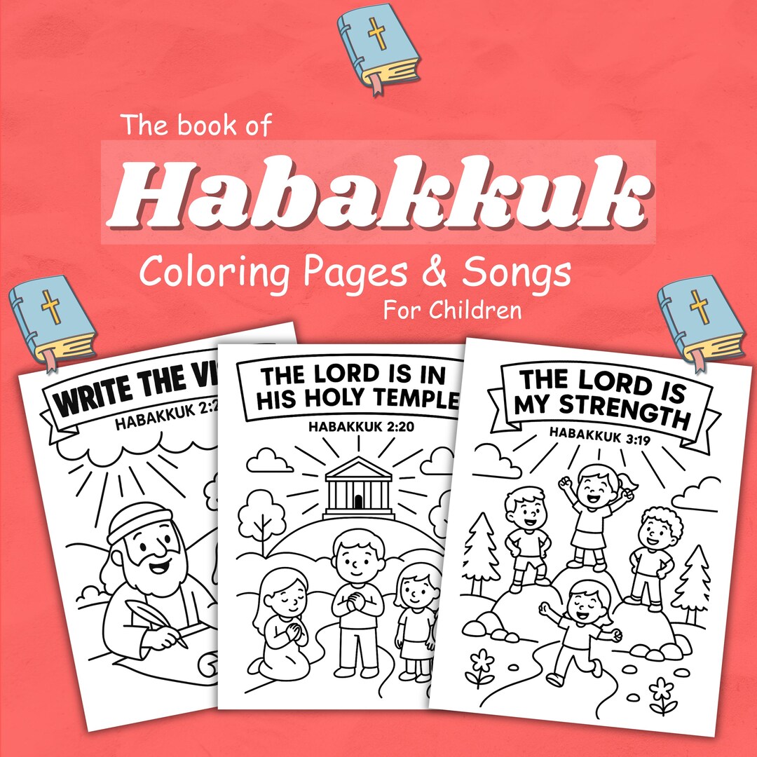 Habakkuk Bible Coloring Pages and Songs for Kids (instant Download ...