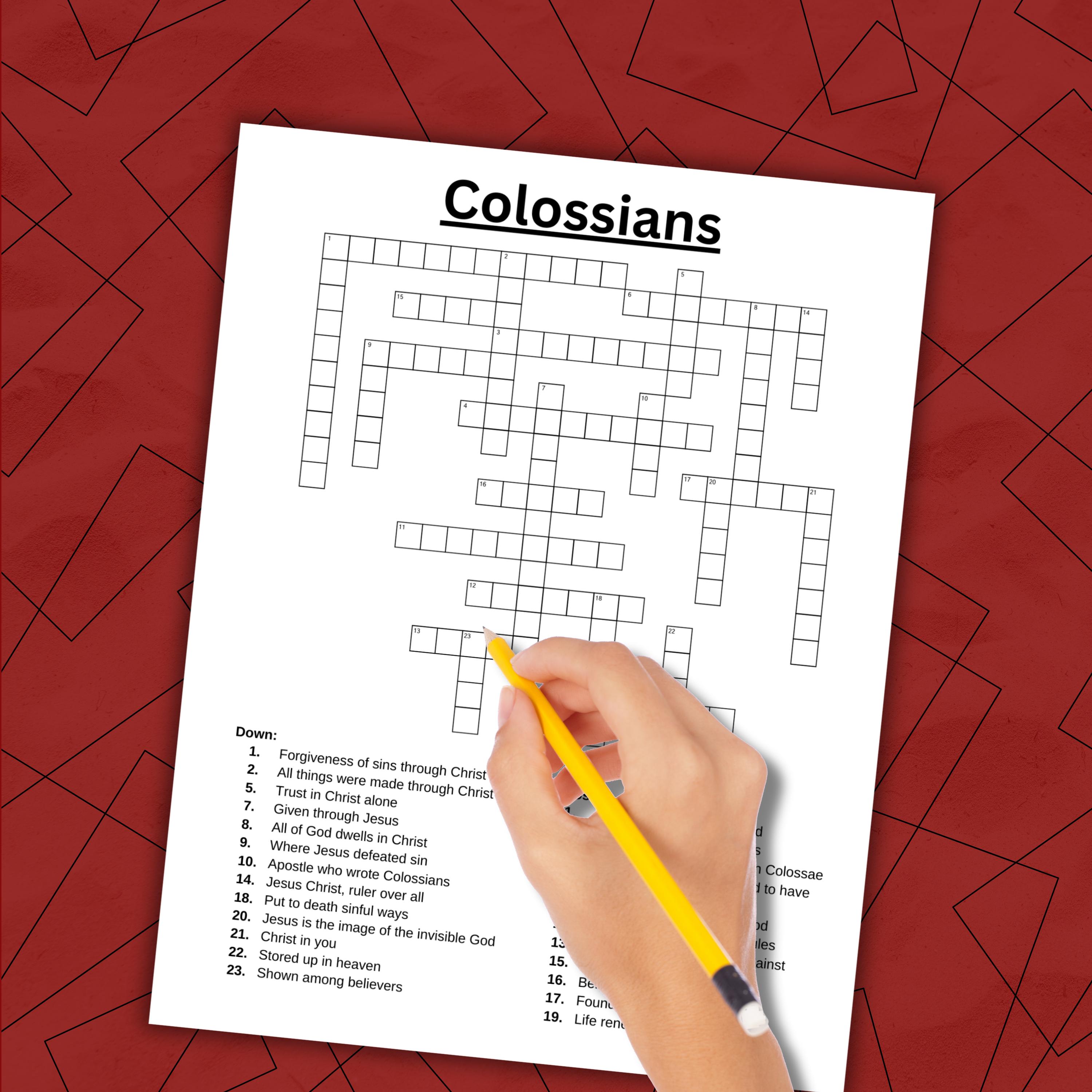 Colossians Bible Activities: Crossword, Word Search, and Word Scramble ...