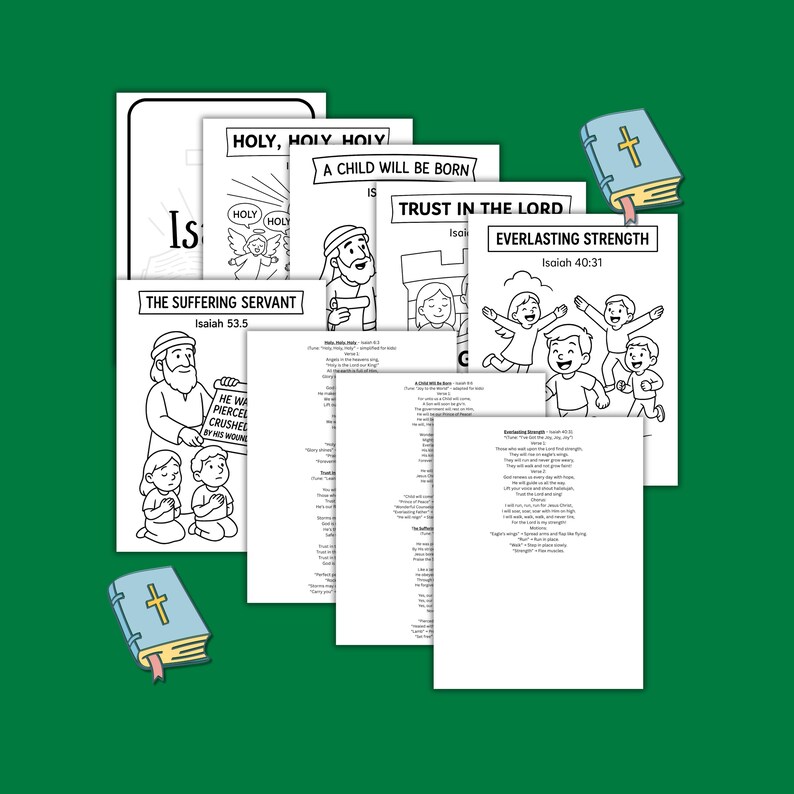Isaiah Bible Coloring Pages and Songs for Kids (instant Download) - Etsy