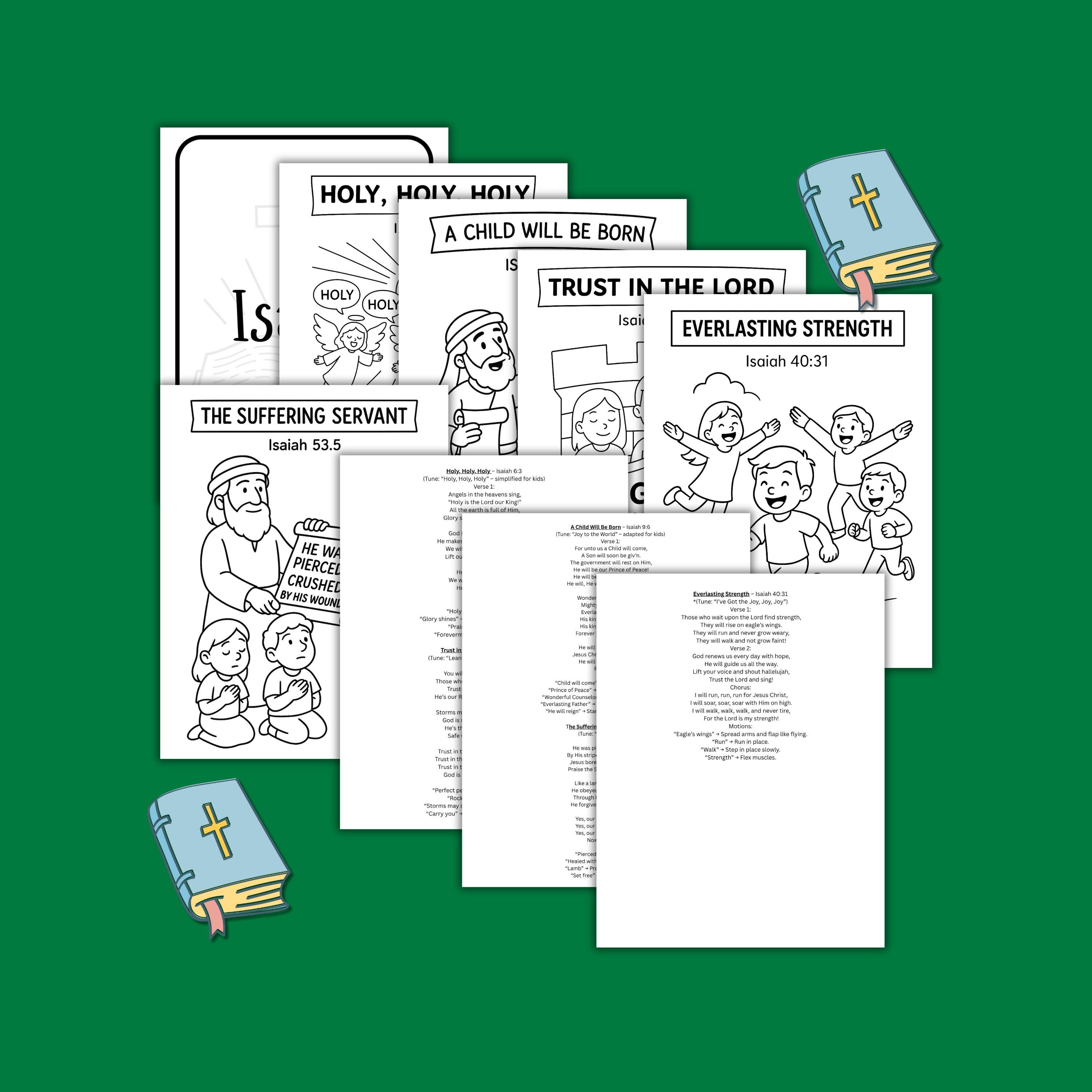 Isaiah Bible Coloring Pages and Songs for Kids (instant Download) - Etsy