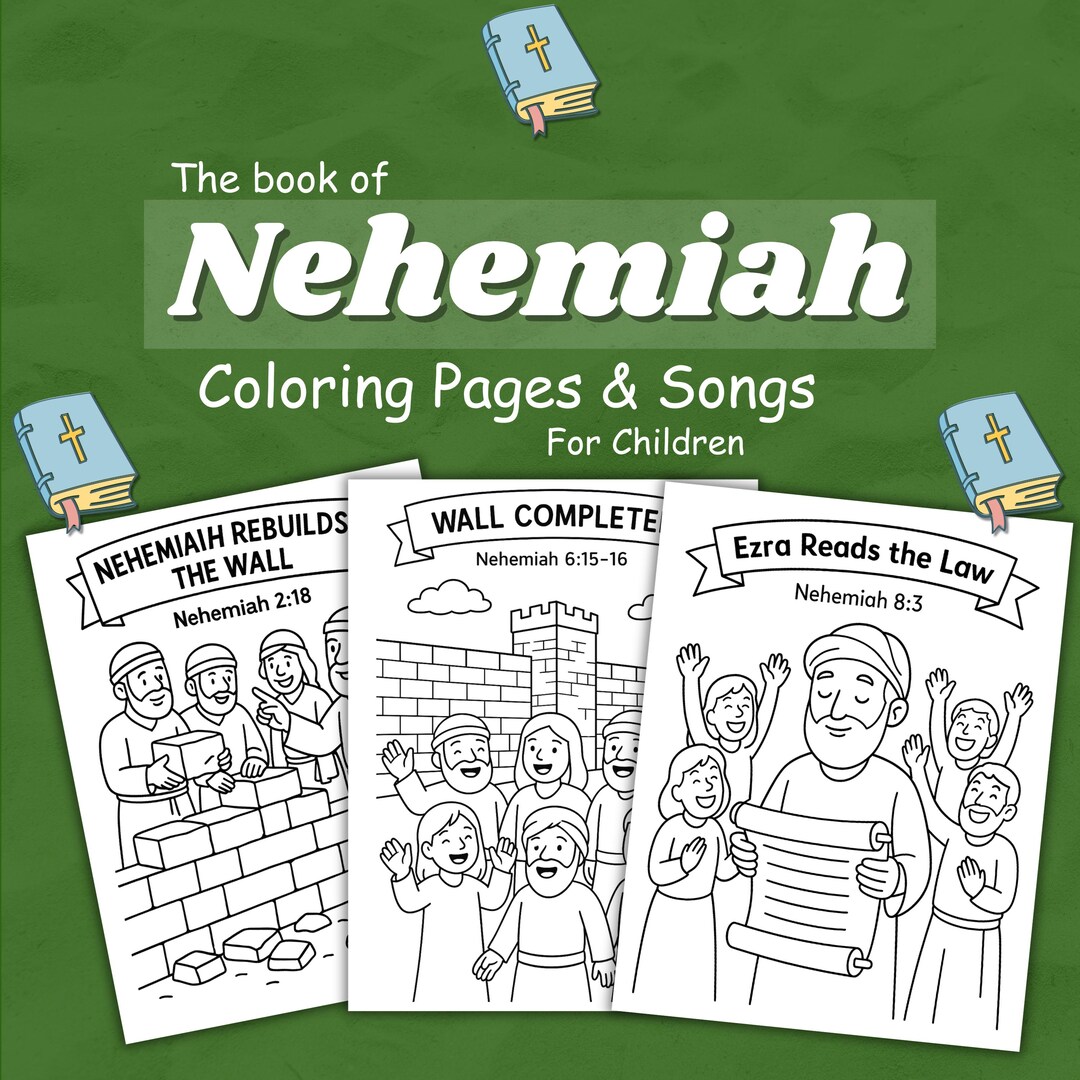 Nehemiah- Coloring Pages and Songs for Kids Learning the Bible(instant ...