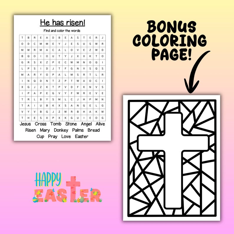 Christian Easter Activities and Coloring Pages for Children (digital ...