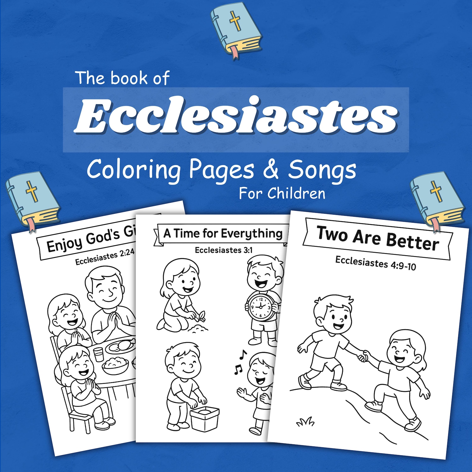 Ecclesiastes Bible Coloring Pages and Songs for Kids (instant Download ...