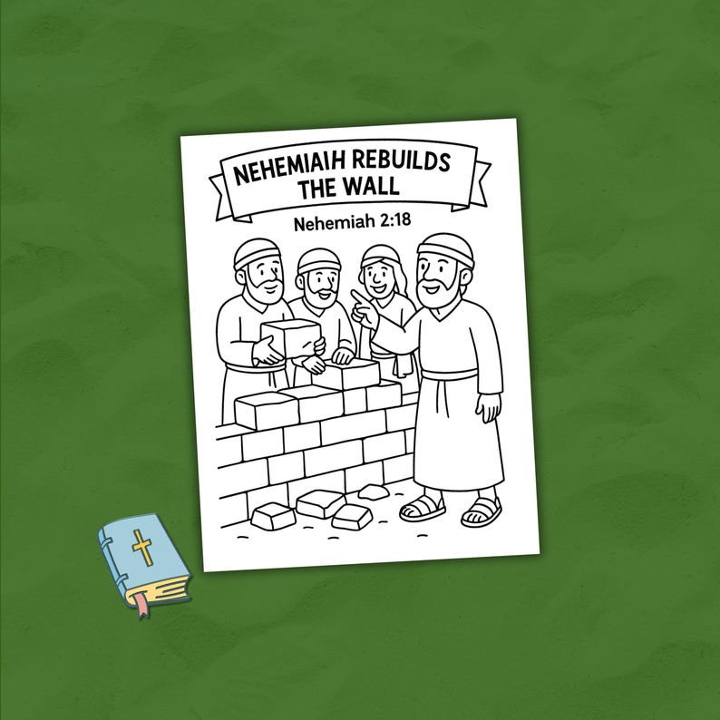 Nehemiah- Coloring Pages and Songs for Kids Learning the Bible(instant ...