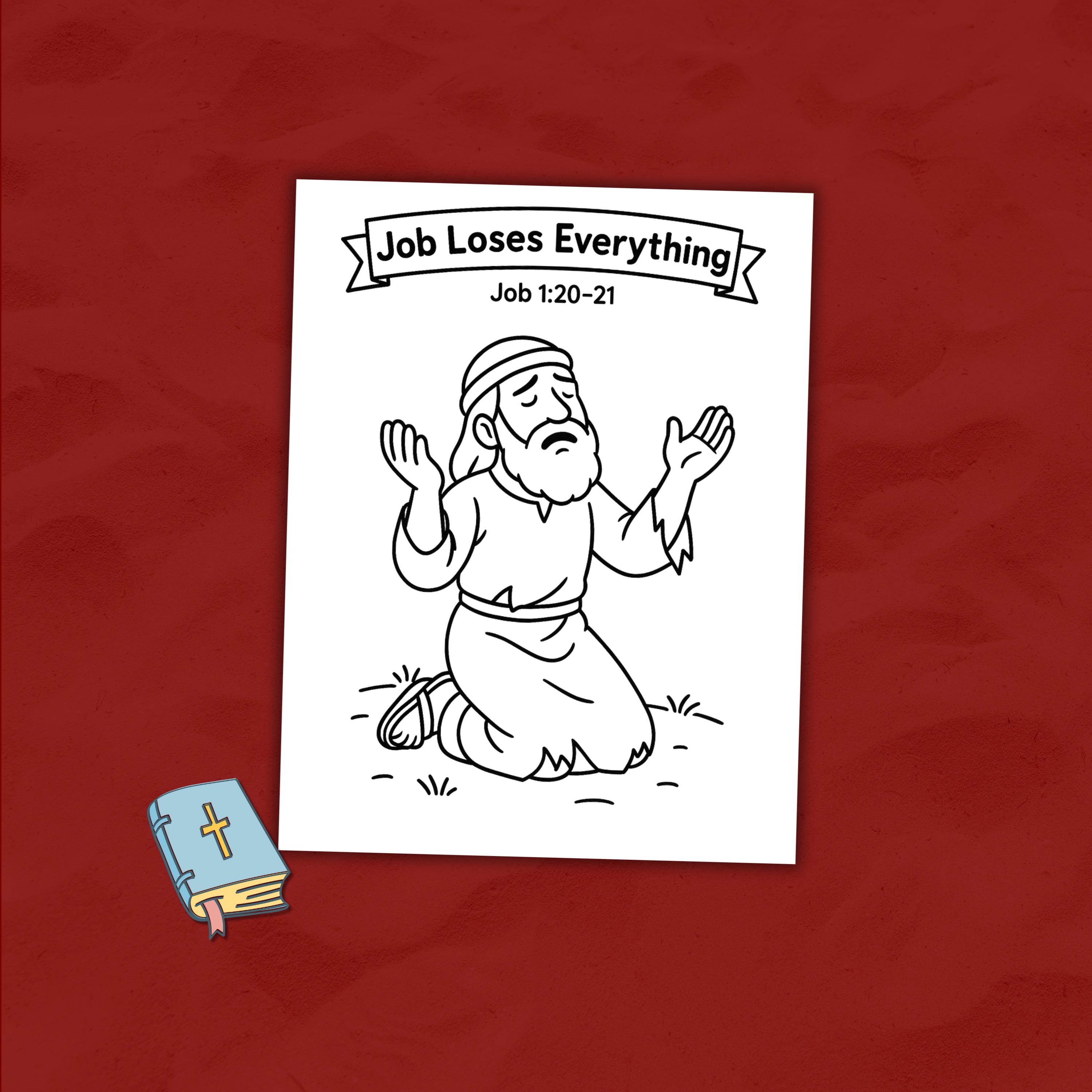 Job- Bible Coloring Pages and Songs for Kids (instant Download) - Etsy