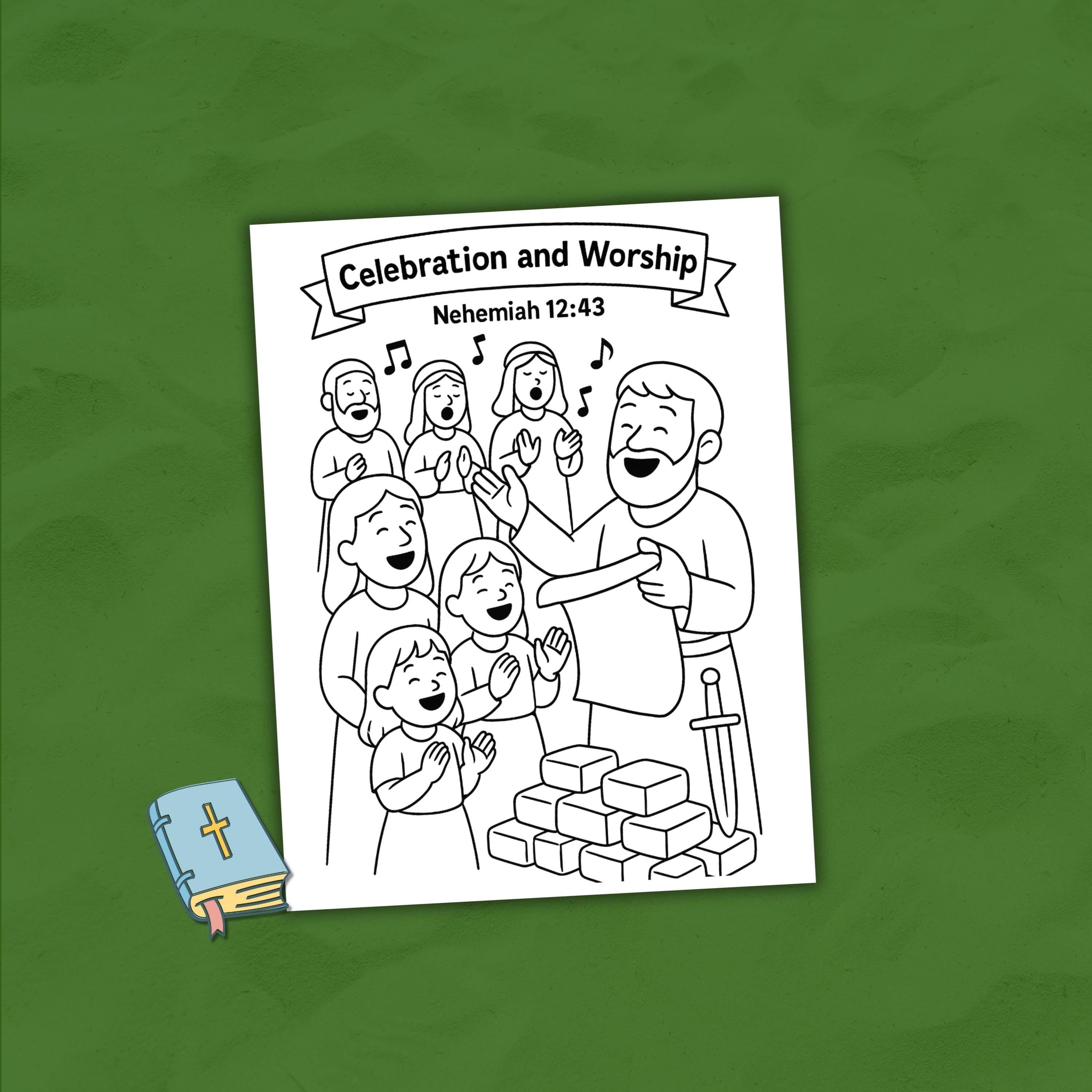Nehemiah- Coloring Pages and Songs for Kids Learning the Bible(instant ...