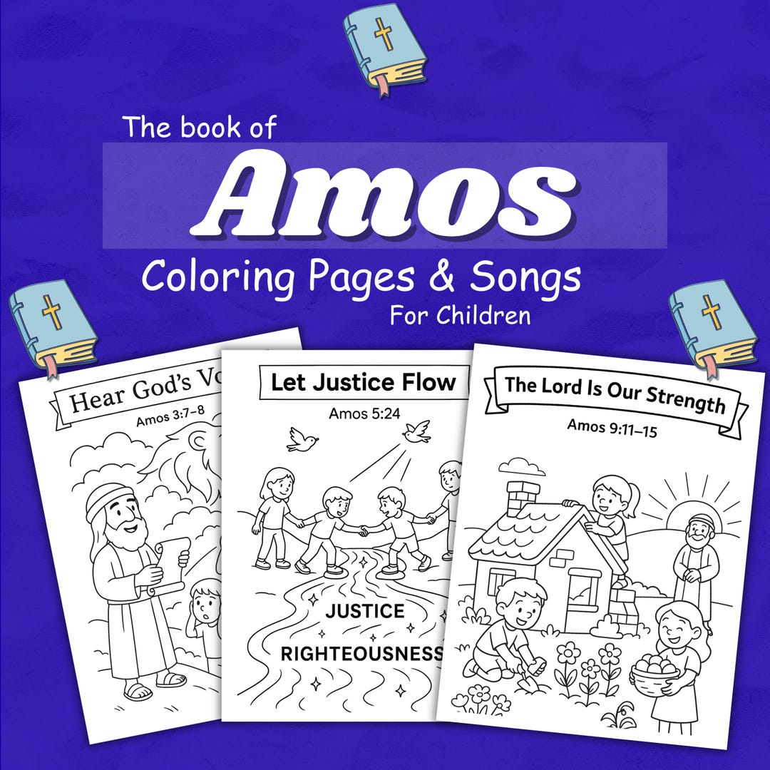 Amos Bible Coloring Pages and Songs for Kids (instant Download) - Etsy