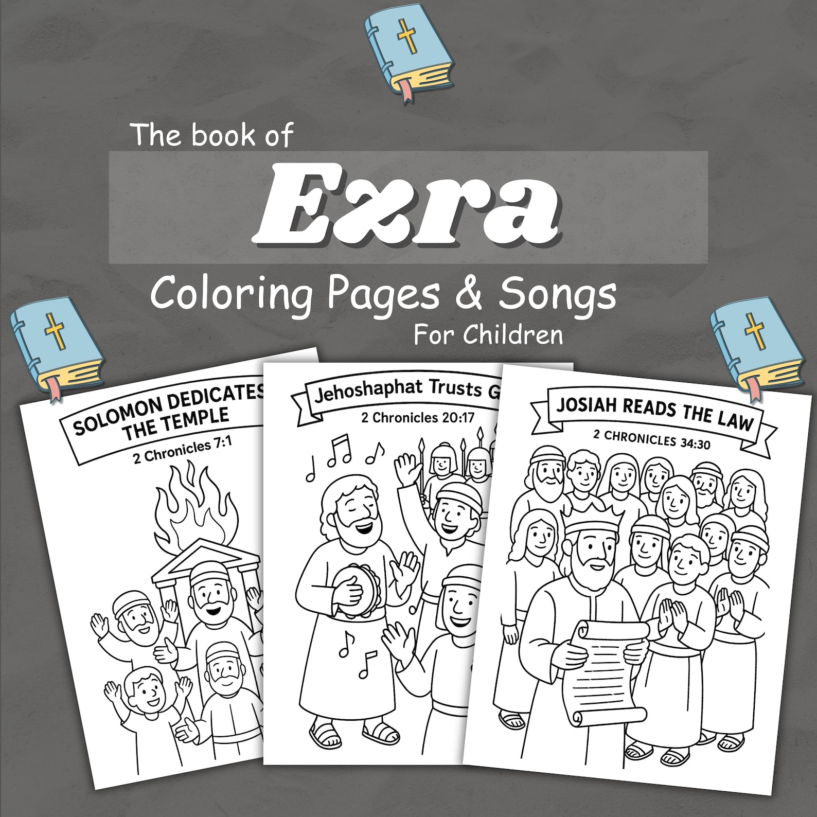 Ezra-coloring Pages and Songs for Kids Learning the Bible (instant ...