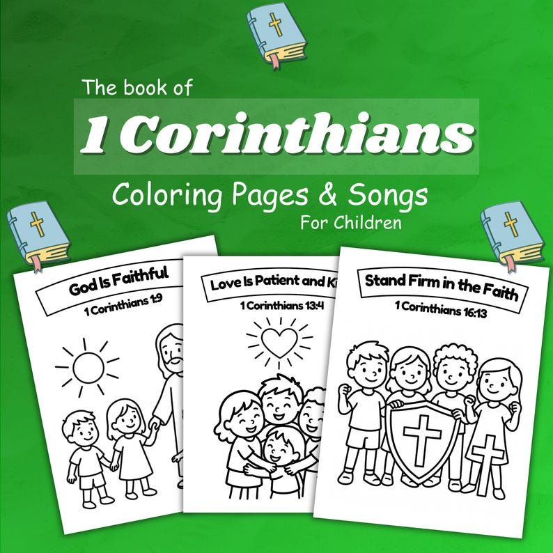 The Book of 1 Corinthians Bible Coloring Pages and Songs for Kids ...