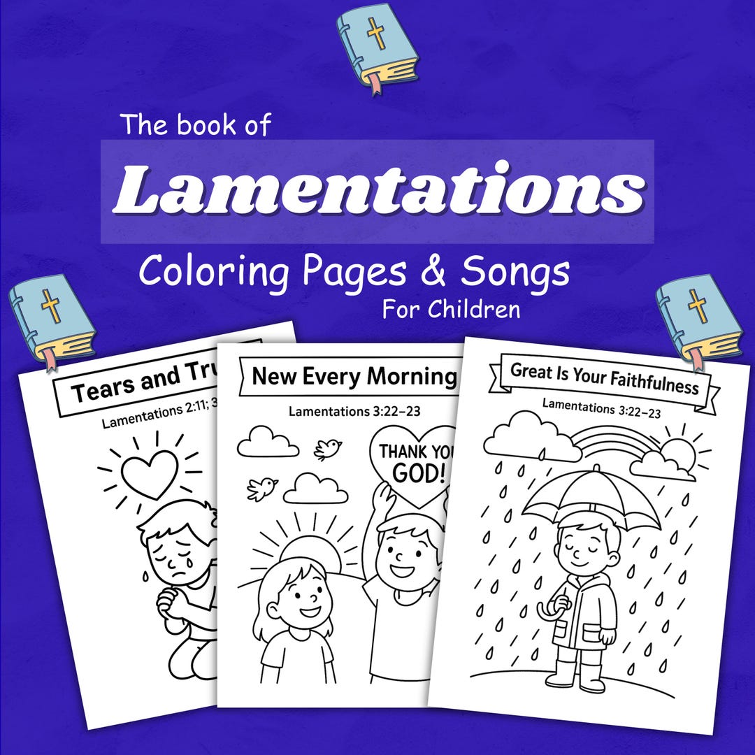 Lamentations Bible Coloring Pages and Songs for Kids (instant Download ...