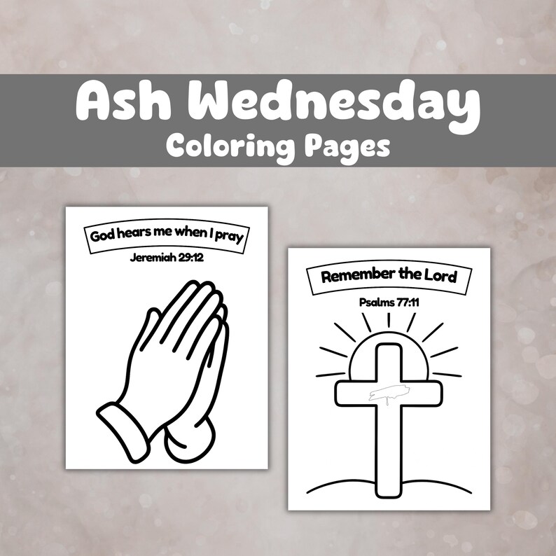Ash Wednesday Coloring Pages & Songs | Lent Bible Activities for Kids ...