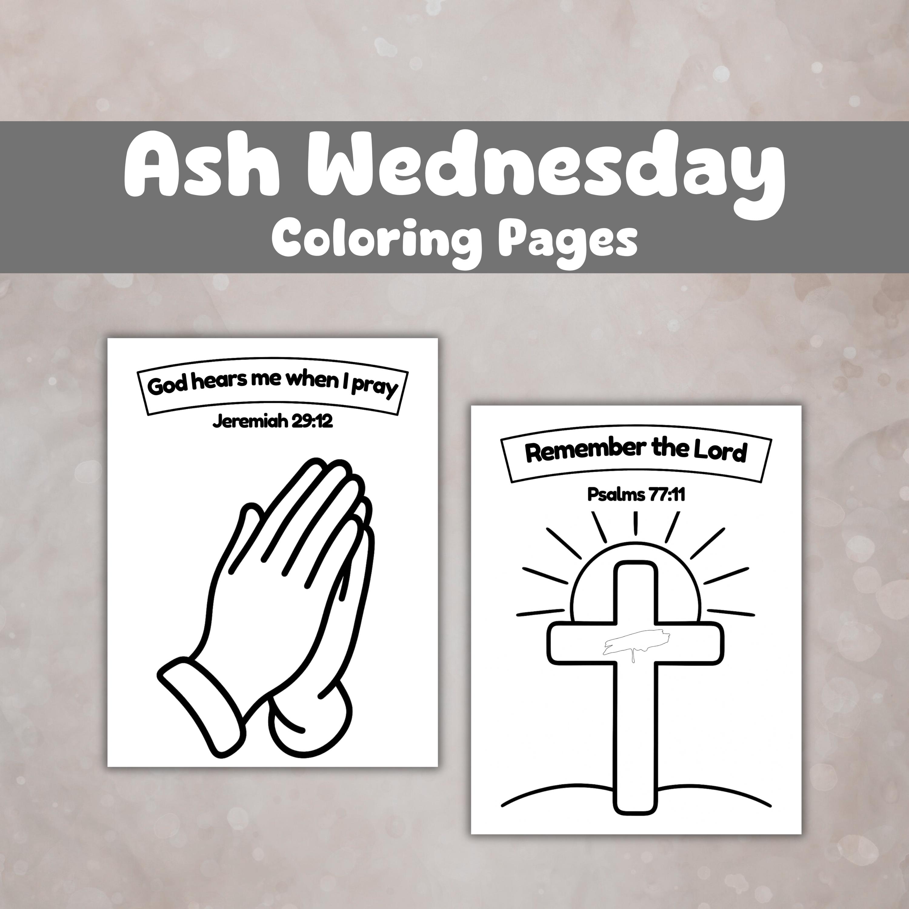 Ash Wednesday Coloring Pages & Songs | Lent Bible Activities for Kids ...