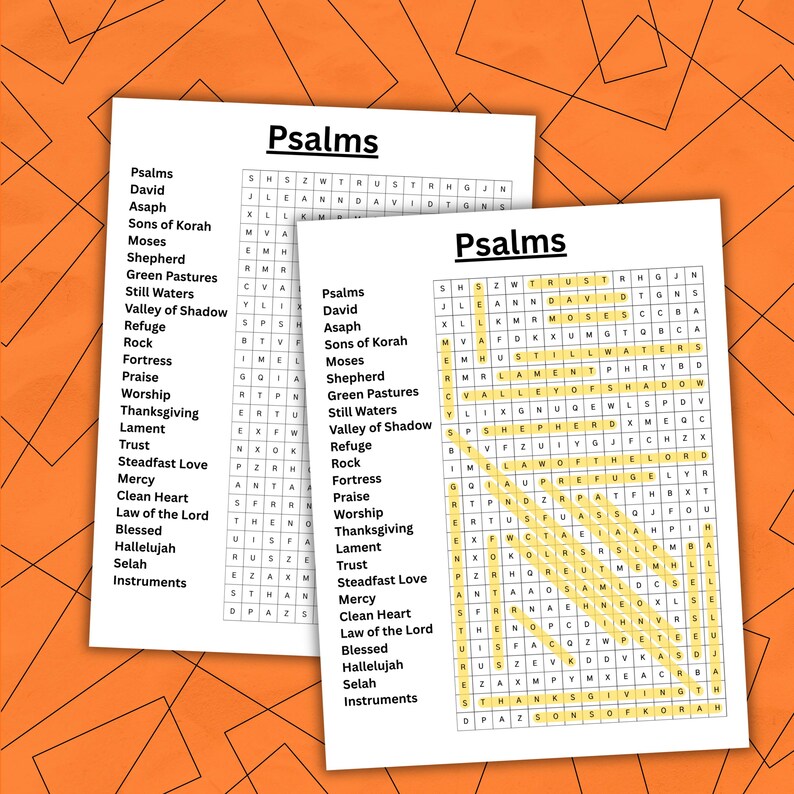 Psalms Bible Activities: Crossword, Word Search, and Word Scramble ...