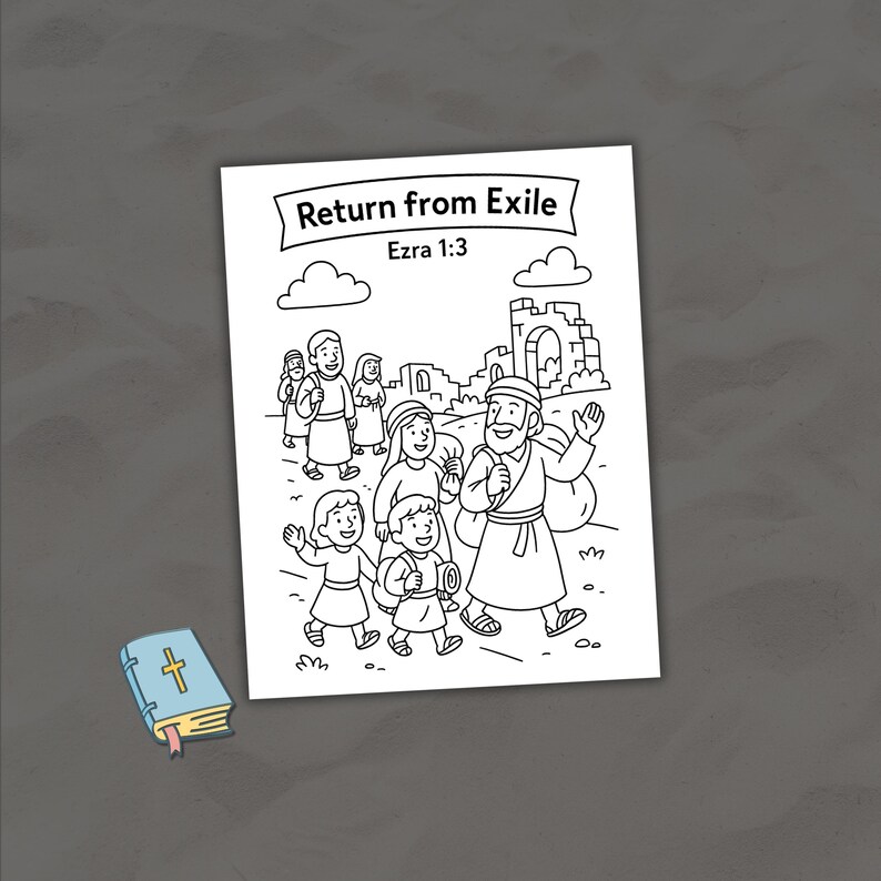 Ezra-coloring Pages and Songs for Kids Learning the Bible (instant ...
