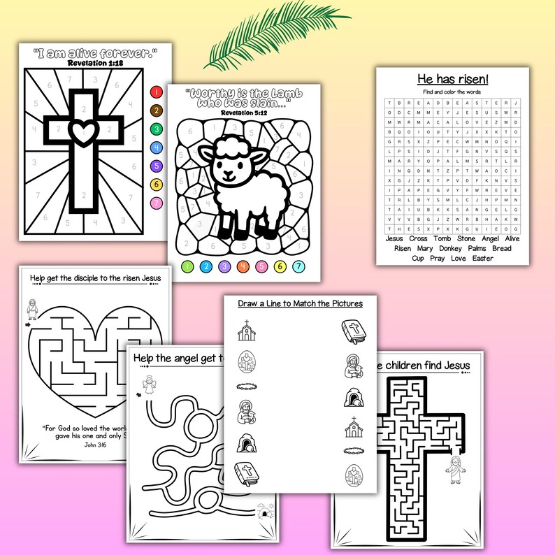 Christian Easter Activities and Coloring Pages for Children (digital ...