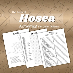 Hosea Bible Activities: Crossword, Word Search, and Word Scramble ...