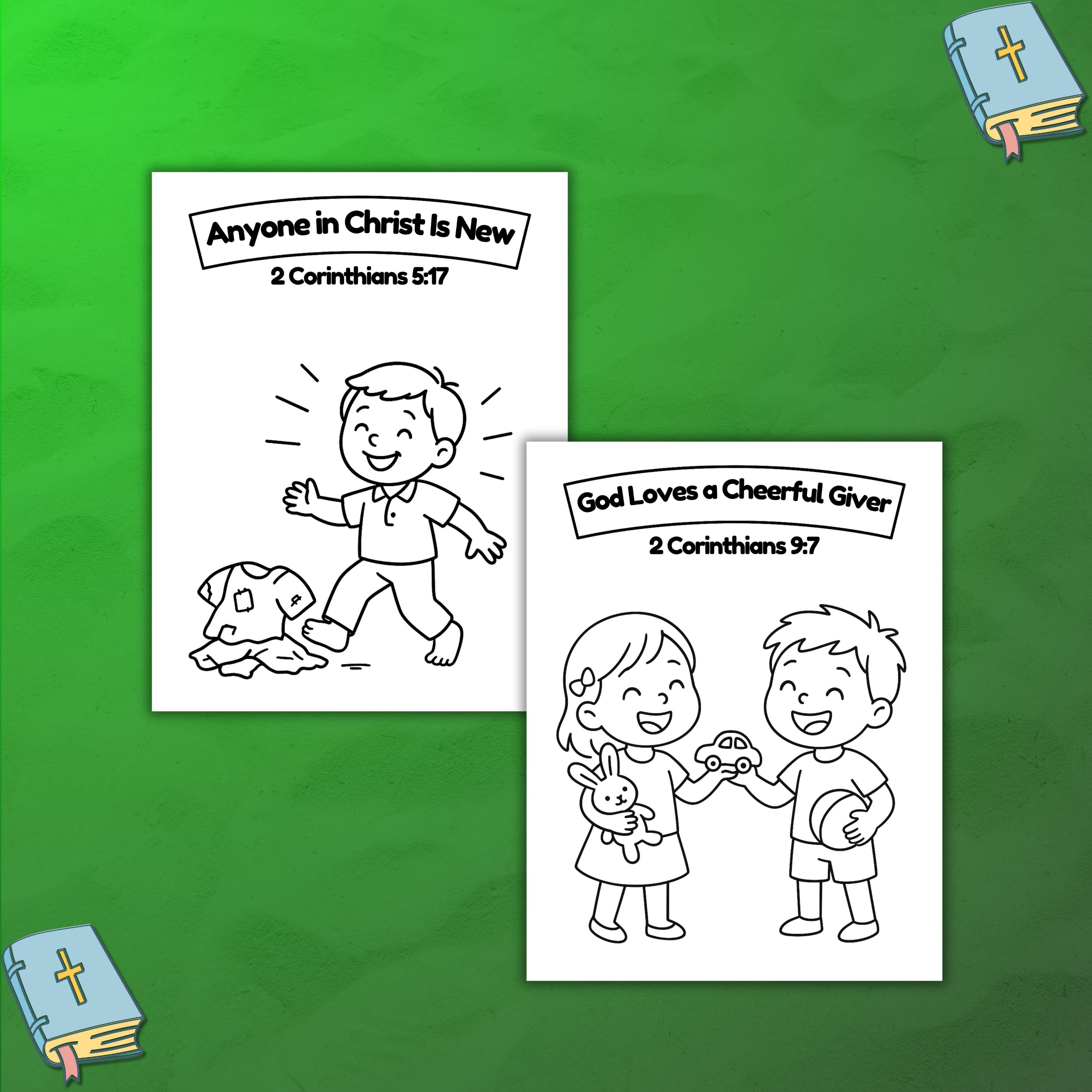 2 Corinthians Bible Coloring Pages and Songs for Kids (instant Download ...