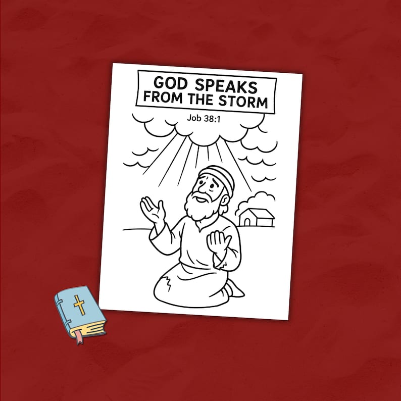 Job- Bible Coloring Pages and Songs for Kids (instant Download) - Etsy
