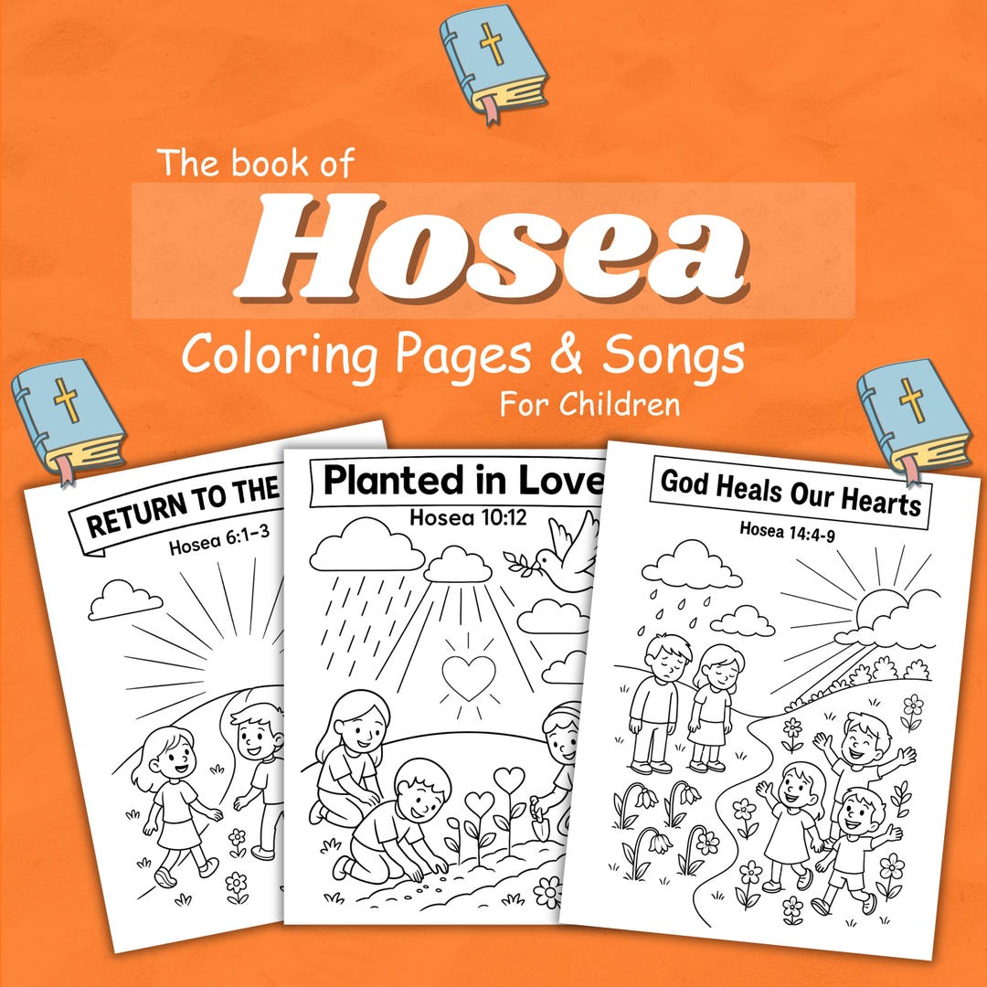 Hosea Bible Coloring Pages and Songs for Kids (instant Download) - Etsy
