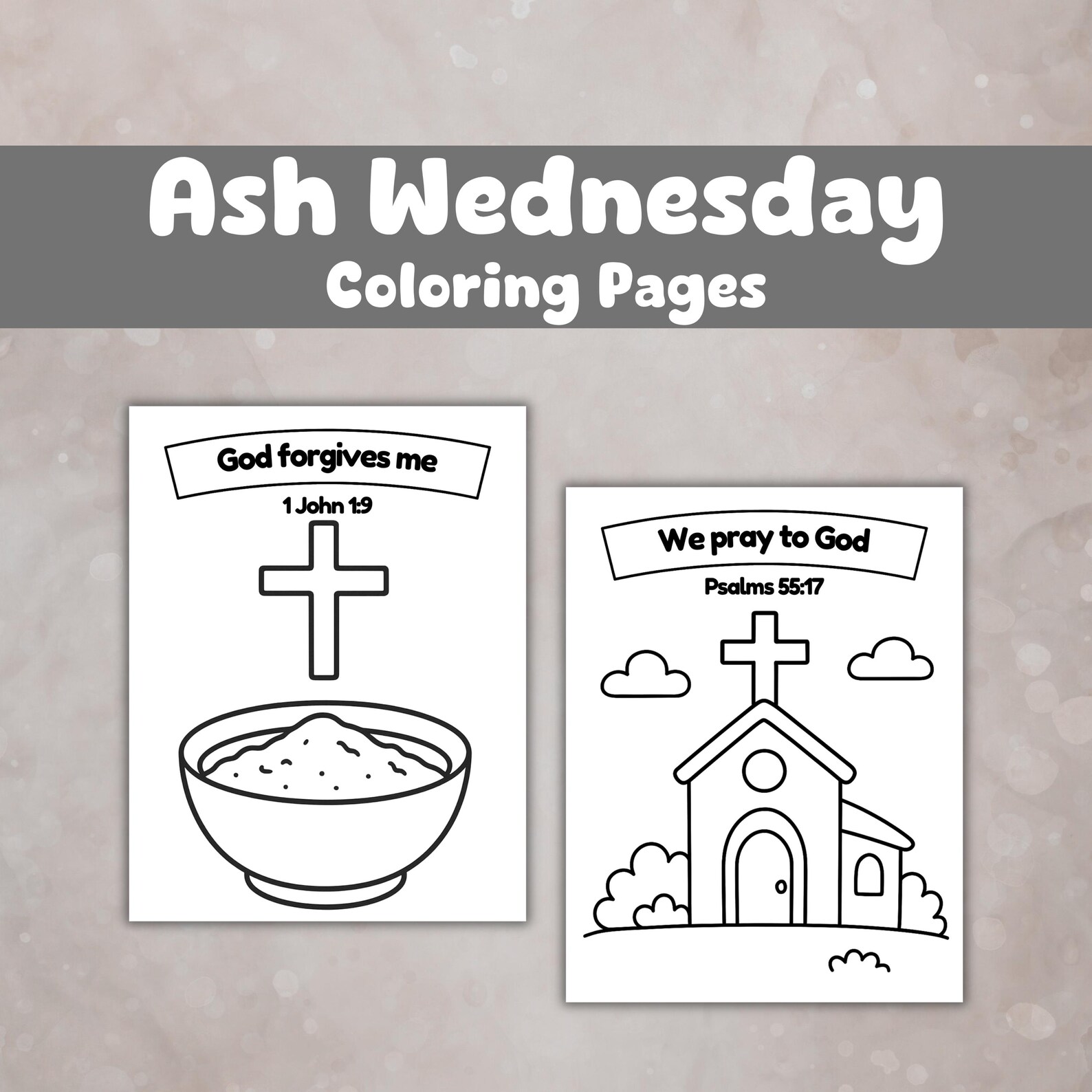 Ash Wednesday Coloring Pages & Songs | Lent Bible Activities for Kids ...