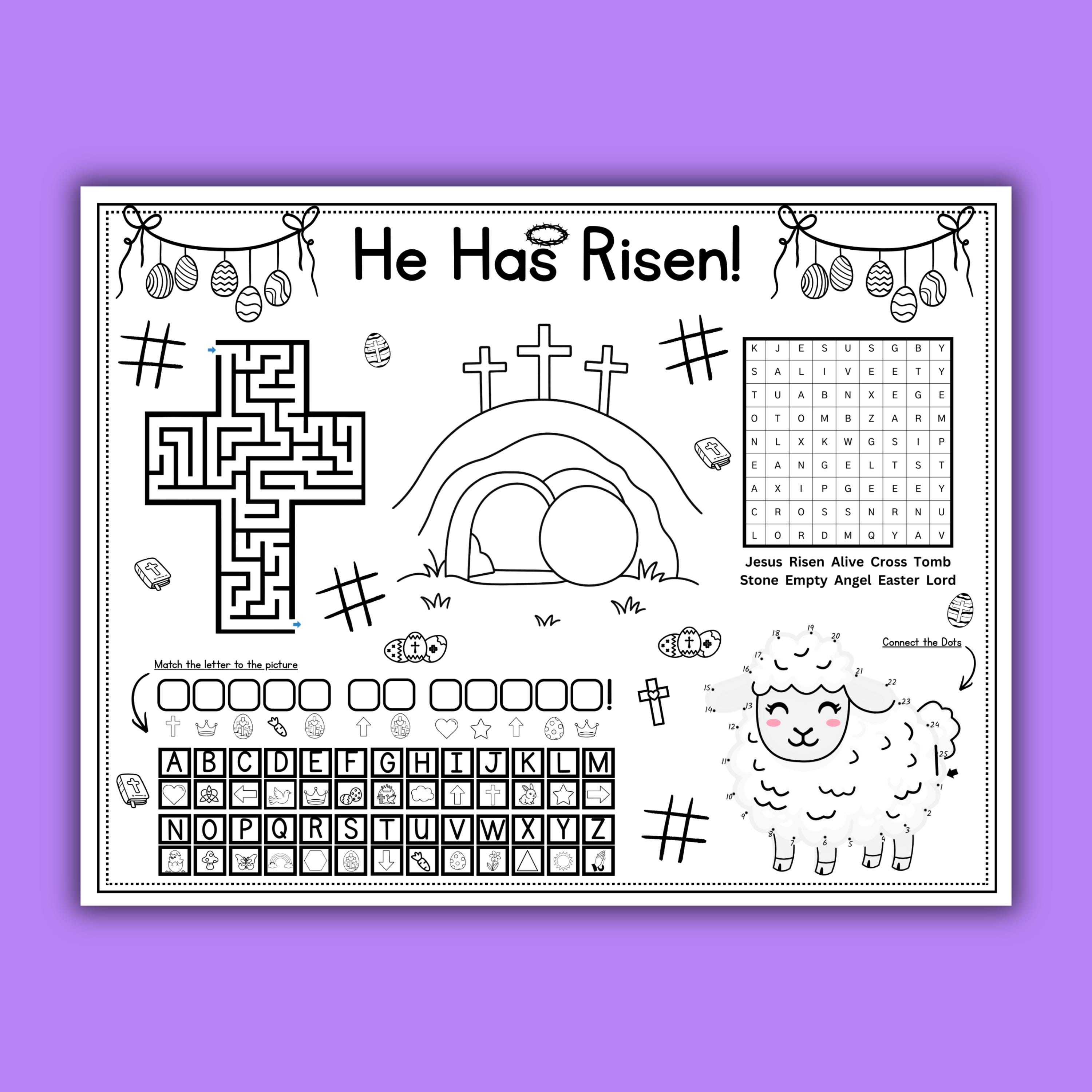 Christian Easter Coloring Pages: Sunday School Activity (PDF Download ...