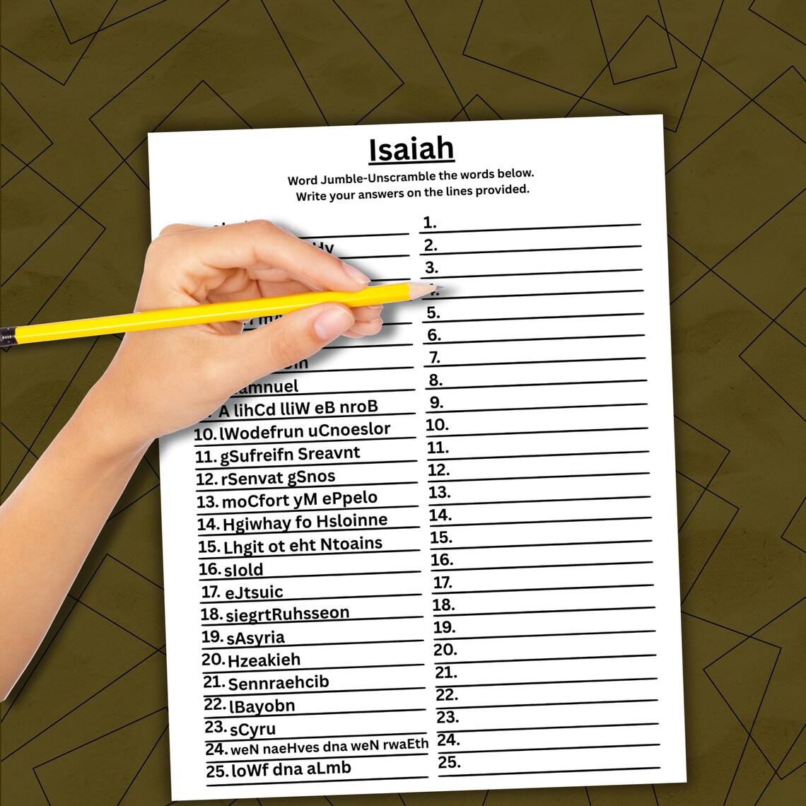 Isaiah Bible Activities: Crossword, Word Search, and Word Scramble ...