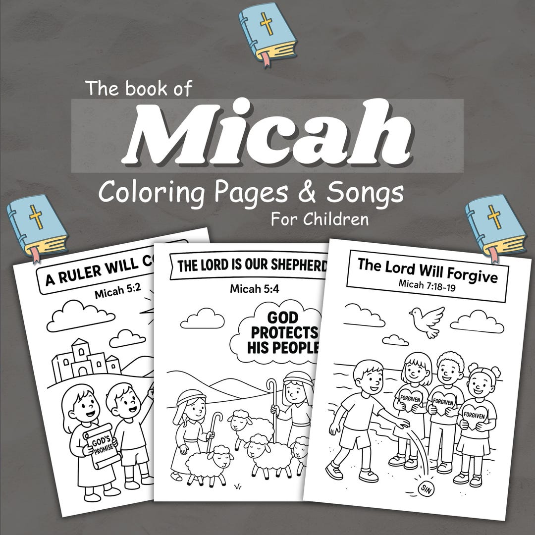 Micah- Coloring Pages and Songs for Kids Learning the Bible (instant ...