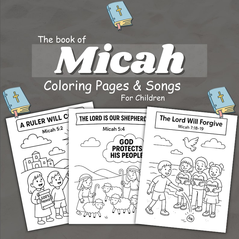 Micah- Coloring Pages and Songs for Kids Learning the Bible (instant ...