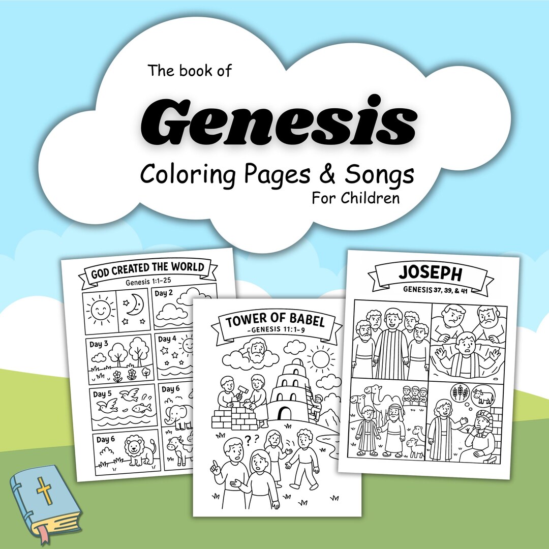 Genesis Bible Coloring Printable, Christian Educational Pages, Sunday ...