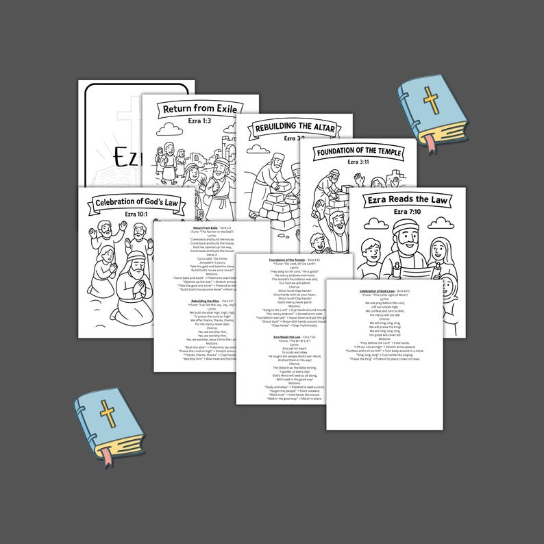 Ezra-coloring Pages and Songs for Kids Learning the Bible (instant ...