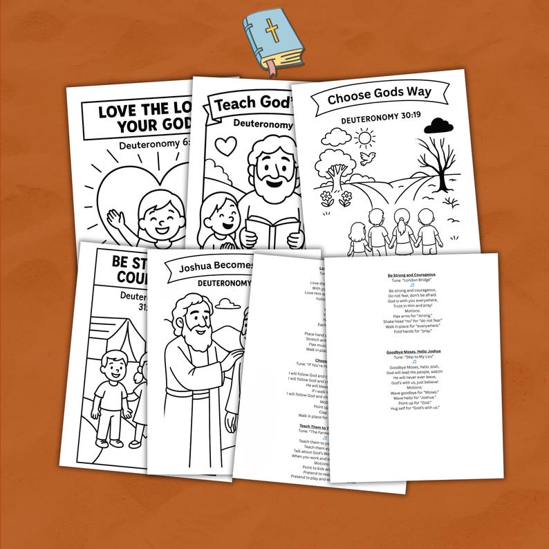 Deuteronomy Coloring Pages and Songs for Kids - Etsy