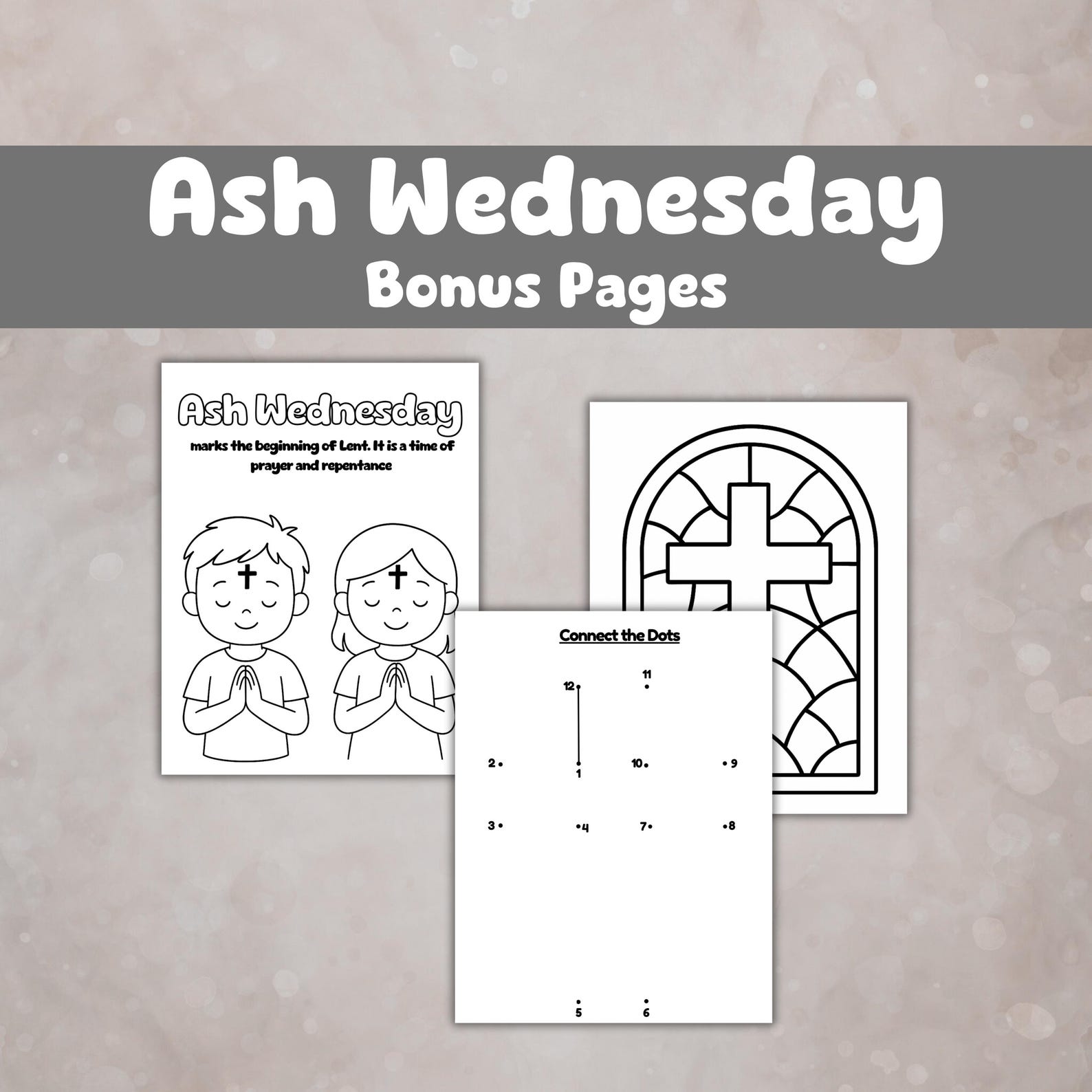 Ash Wednesday Coloring Pages & Songs | Lent Bible Activities for Kids ...
